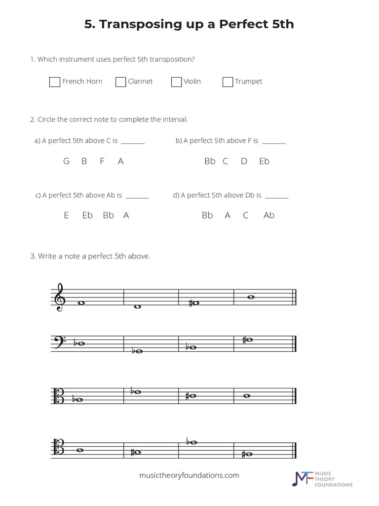 Perfect 5th Transposition Guide | PDF