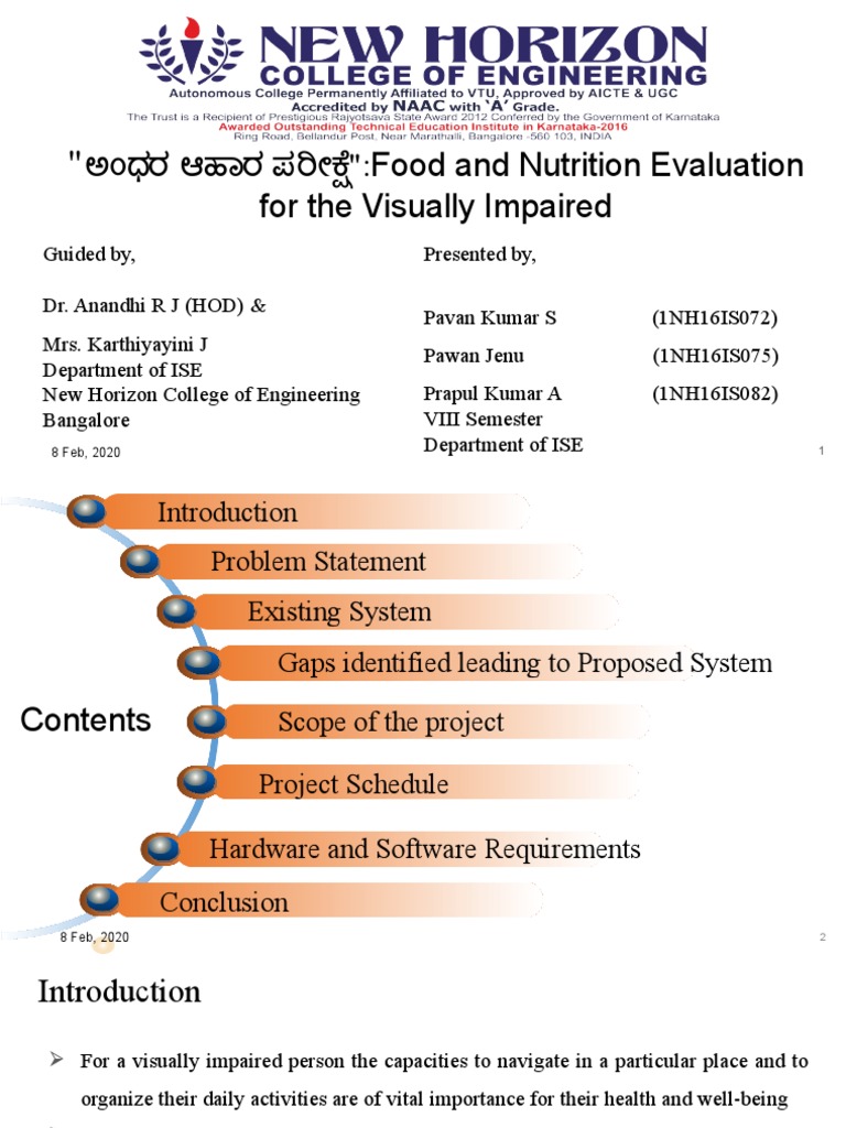 Food Recognition For Blind P&F | PDF | Visual Impairment | Foods