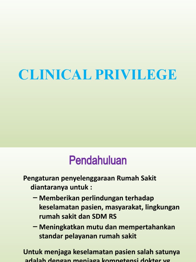 Clinical Privilege | PDF