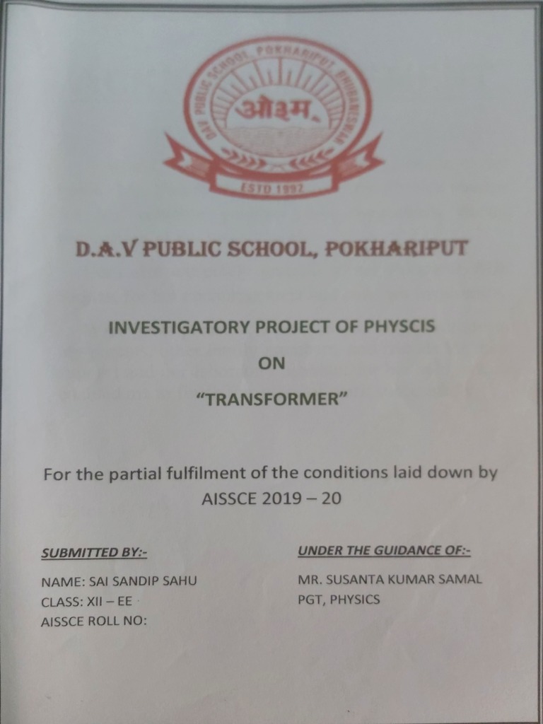 Transformer Project File Pdf