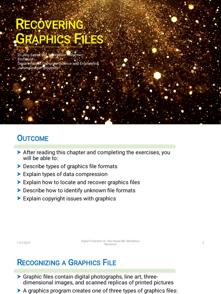 Topic04 - Recovering Graphics File | PDF | Digital Camera | Data Compression