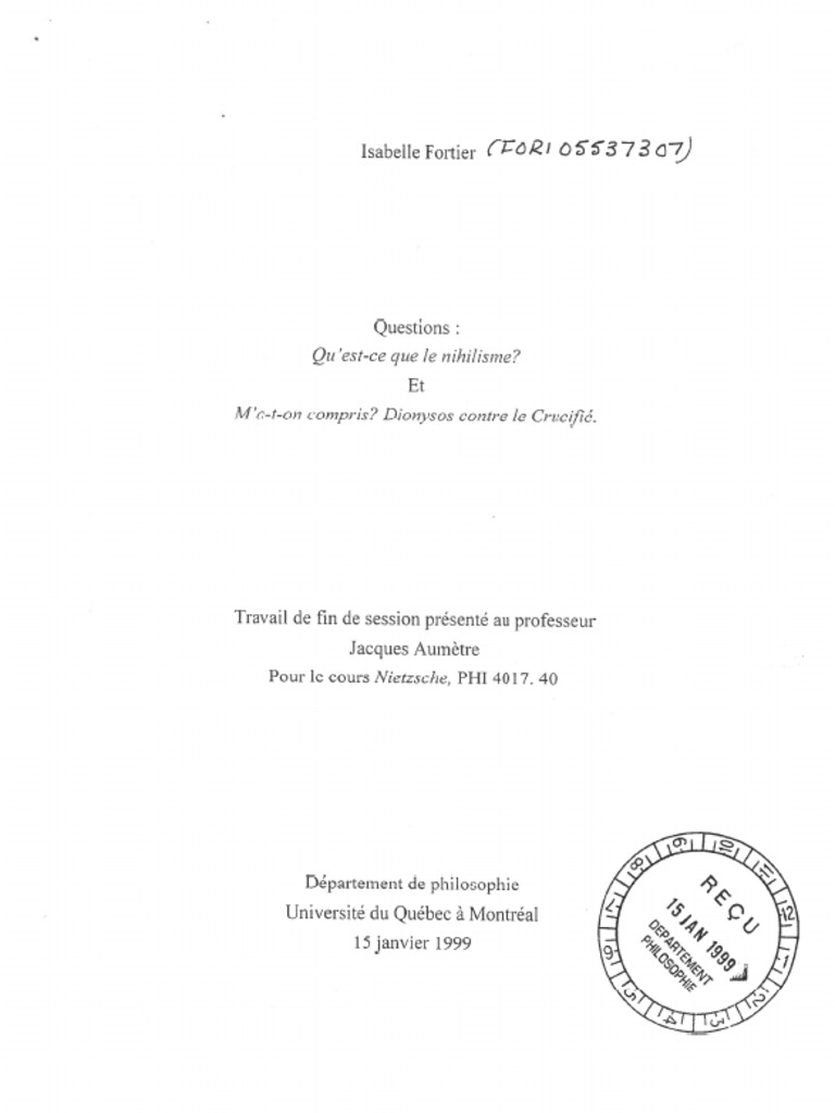 Qu Est Ce Que Le Nihilisme | PDF