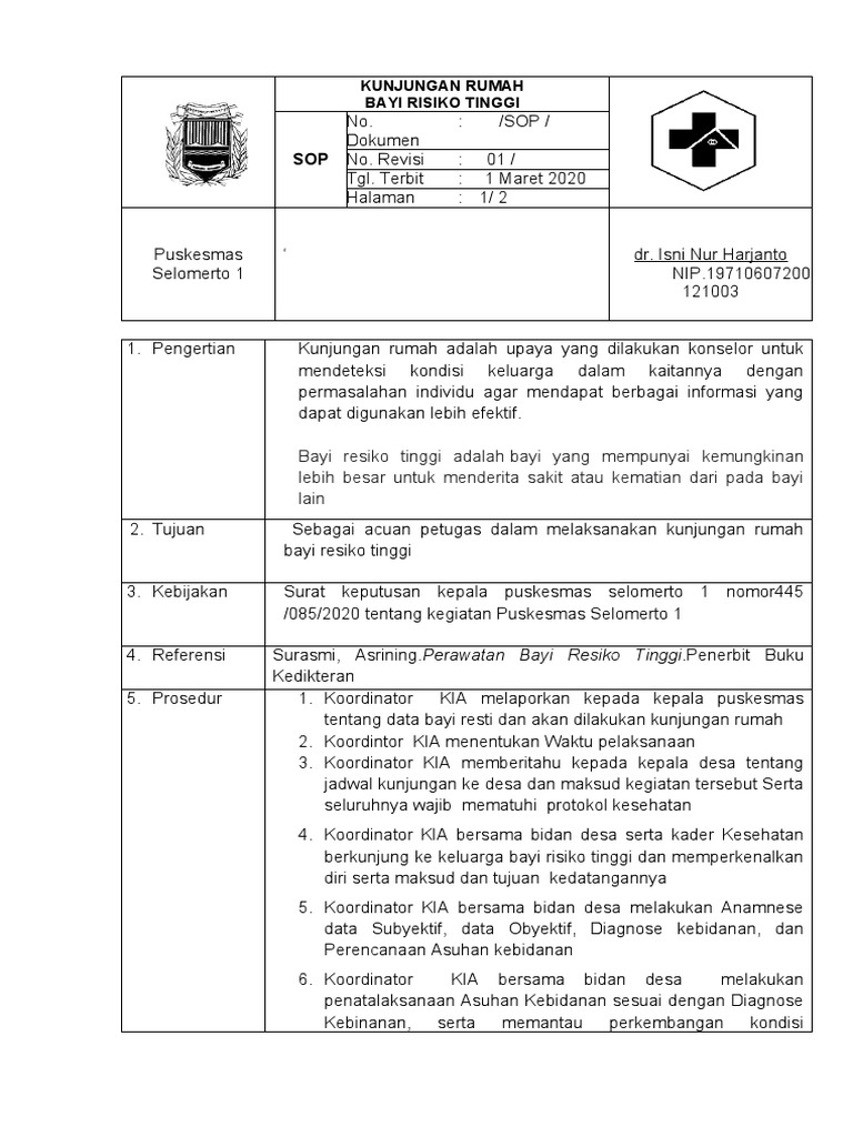 Kunjungan Rumah Bayi Risiko Tinggi | PDF | Kesehatan Holistik