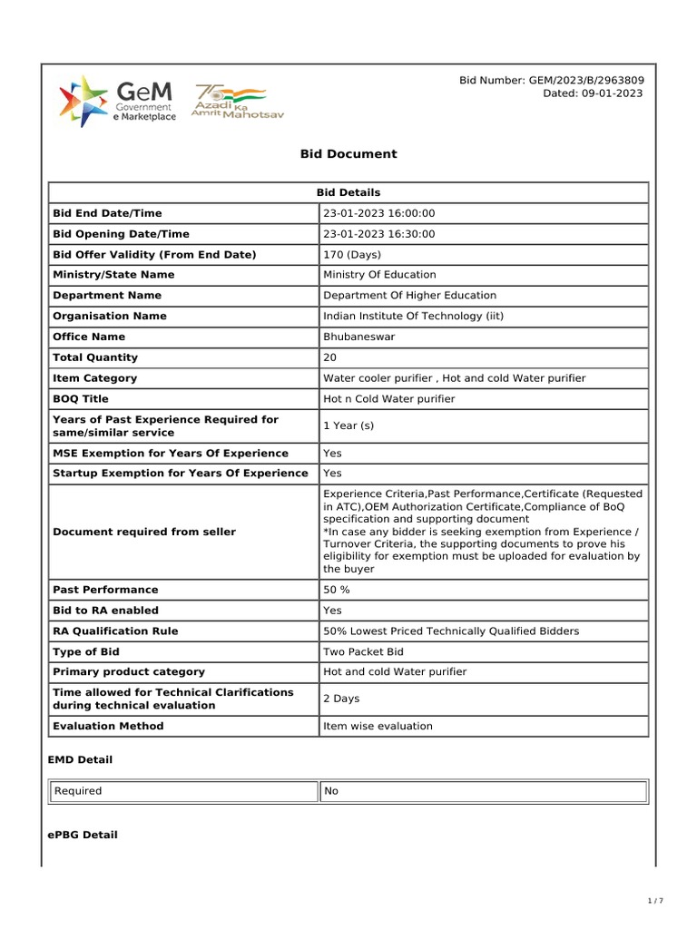 Bid Document | PDF | Procurement | Auction