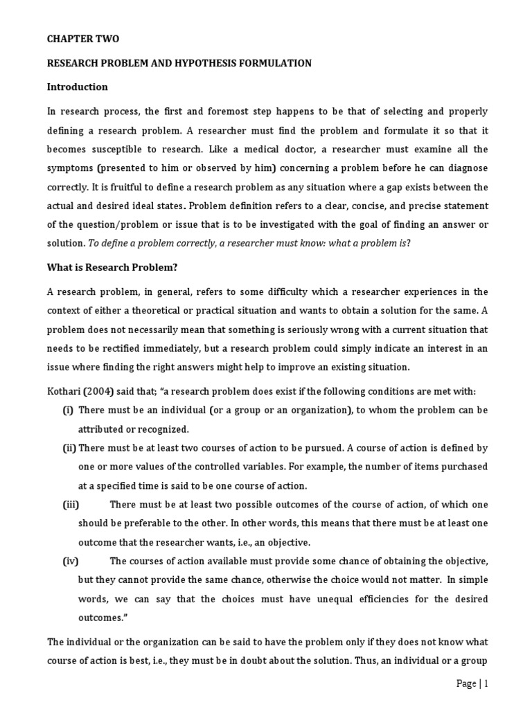 CH2 at Research Problem & Hypothesis Formulation @new 2018 | PDF