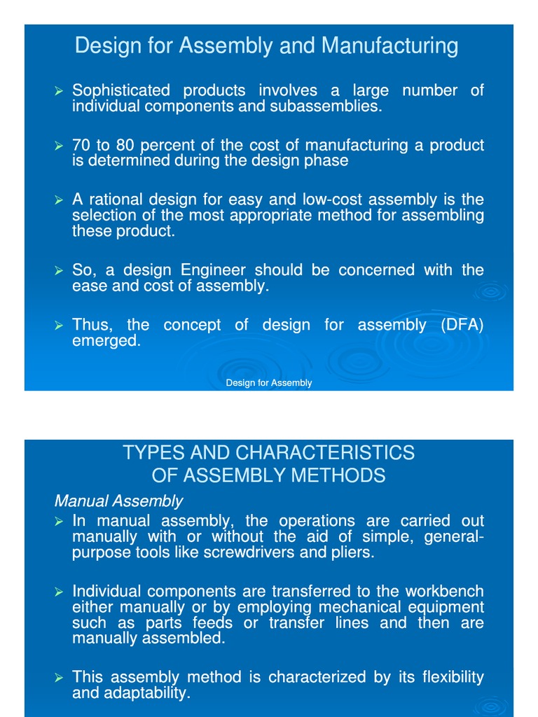 Design for Assembly and Manufacturing: Guidelines for Product Design to ...