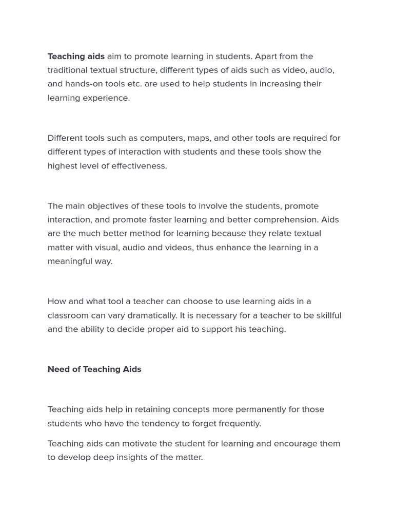 Teching AId | PDF | Teaching Method | Teachers Teching AId | PDF | Teaching Method | Teachers