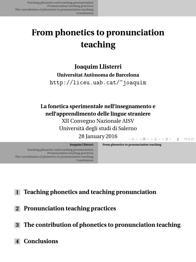 From Phonetics To Pronunciation Teaching | PDF | Phonetics | Second ...