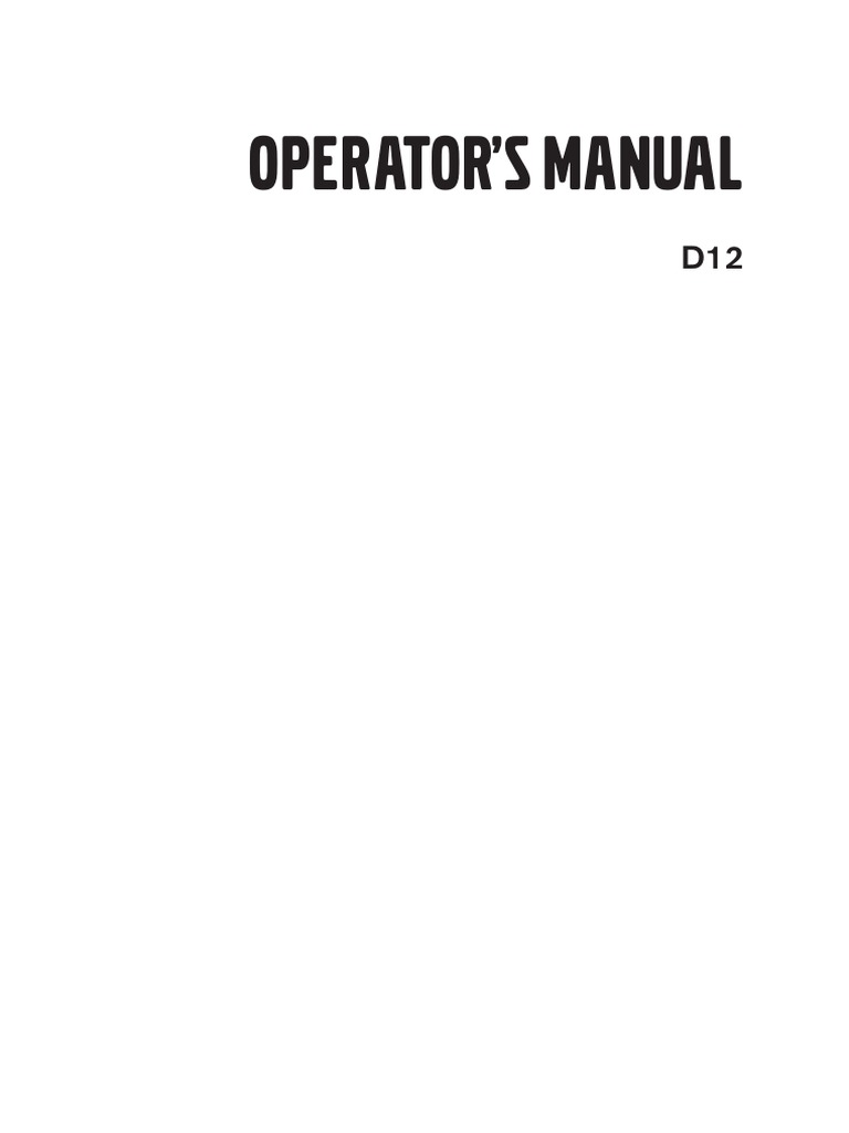 Operators Manual D12 MH | PDF | Internal Combustion Engine | Turbocharger