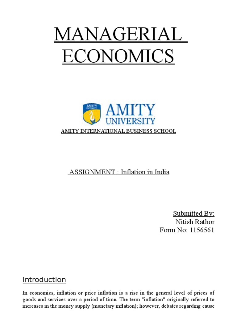Managerial Economics: ASSIGNMENT: Inflation in India | PDF | Nairu ...