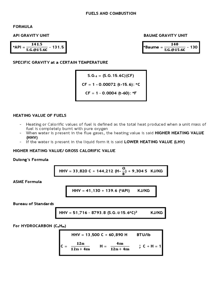 HHV and LHV | PDF | Industrial Gases | Chemistry
