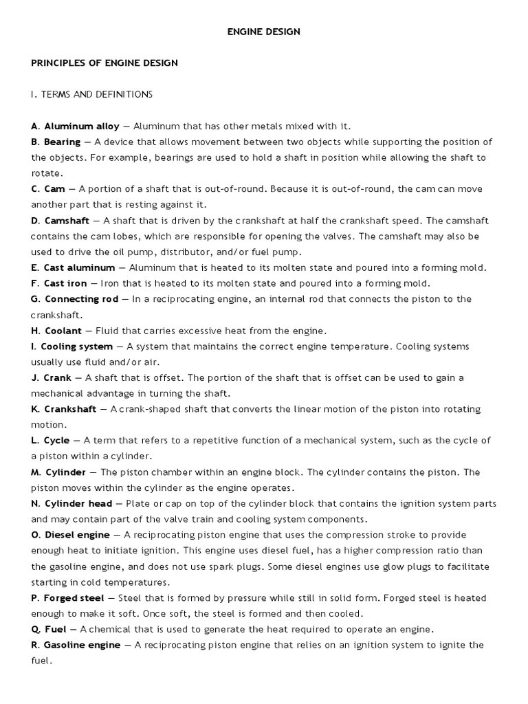 Engine Design | PDF | Internal Combustion Engine | Piston