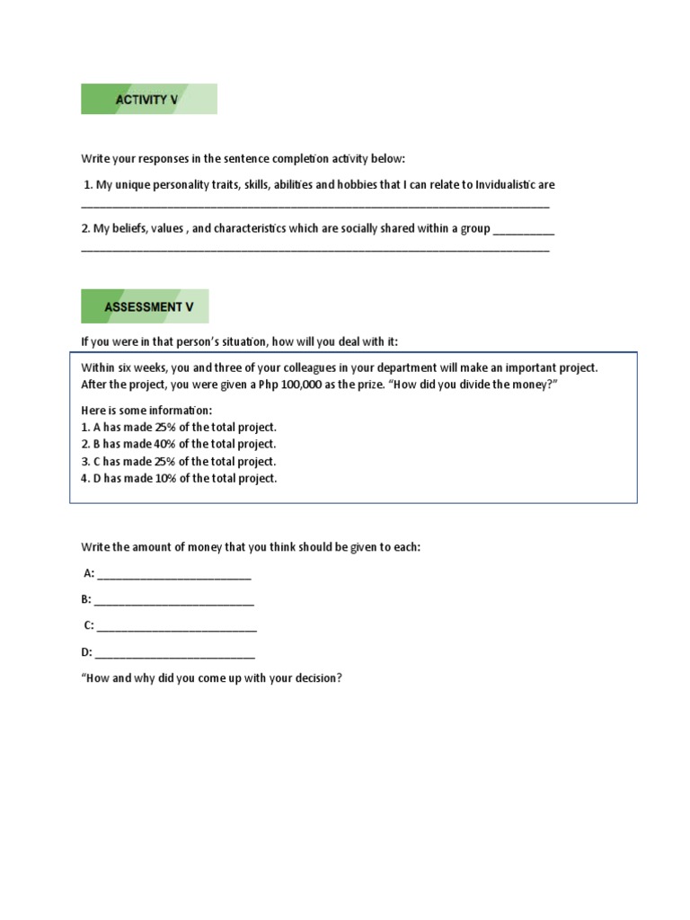 UTS Activity and Assessment 5 | PDF | Career & Growth | Social Science