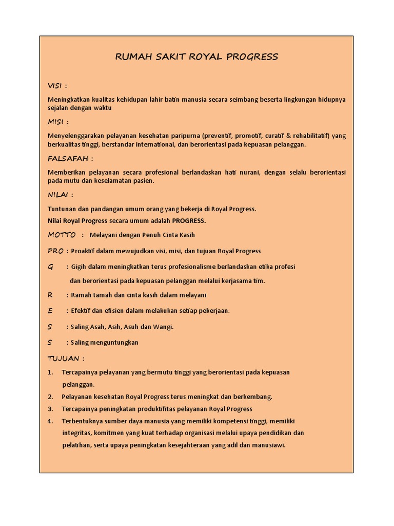 Buku Saku RS Royal Progress | PDF