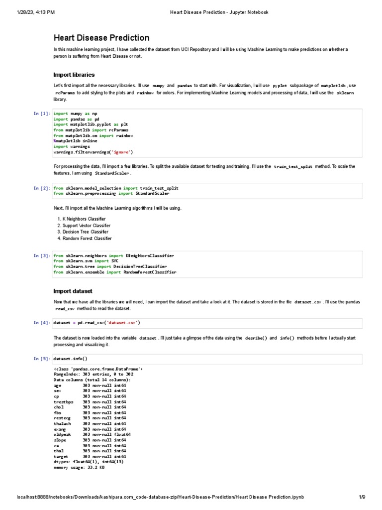 Heart Disease Prediction Jupyter Notebook Pdf Statistical Classification Machine Learning 3500