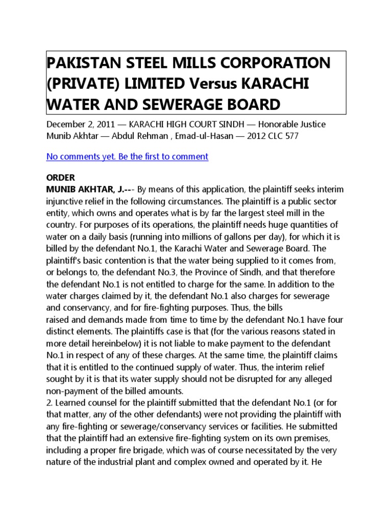 Pakistan Steel Mills Corporation | PDF