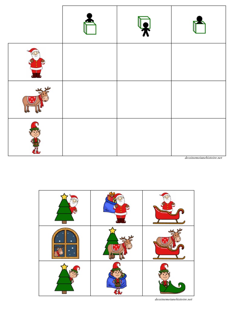 Tableau A Double Entree Maternelle Se Reperer Espace Noel | PDF