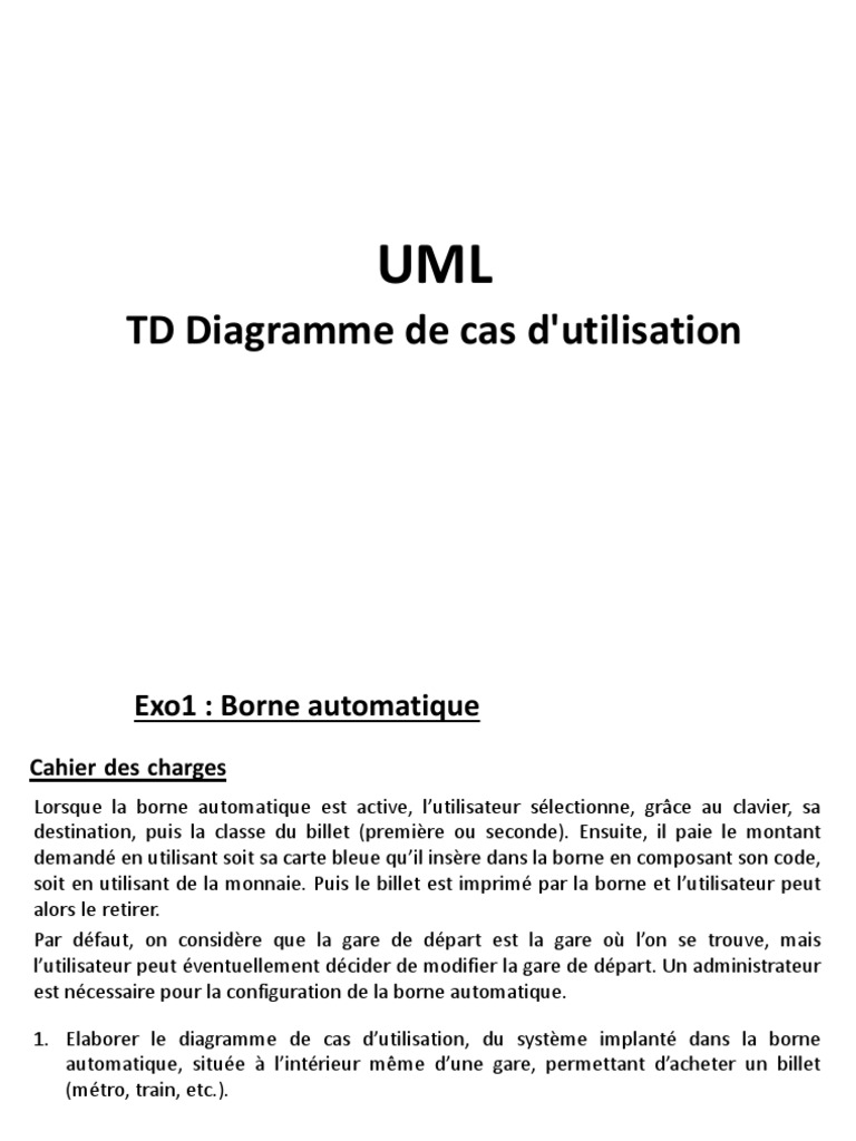 TD-Diagramme de Cas D'utilisation | PDF