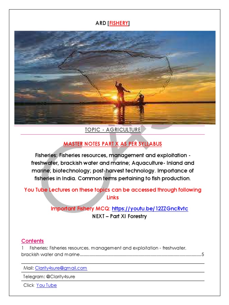 NABARD Master Notes Fishery Updated P-X - C4S | PDF | Earth Sciences ...