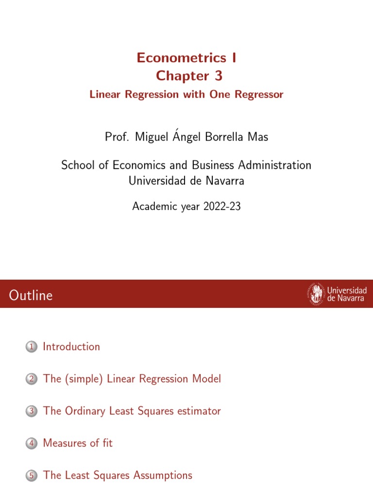 Chapter 3 Econometrics | PDF | Ordinary Least Squares | Regression Analysis Chapter 3 Econometrics | PDF | Ordinary Least Squares | Regression Analysis