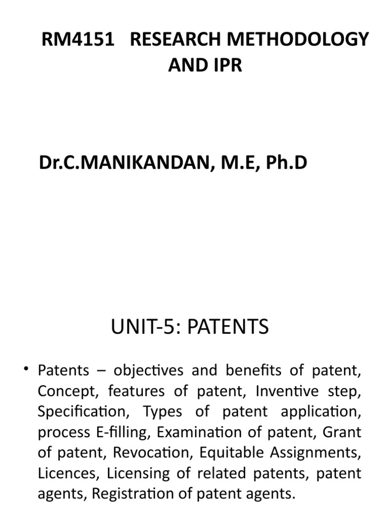 Rsm&ipr 2 | PDF | Patent | Patent Application