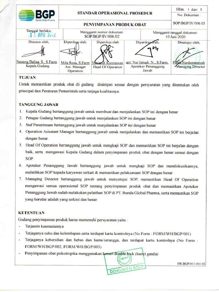 Penyimpanan Produk Obat | PDF