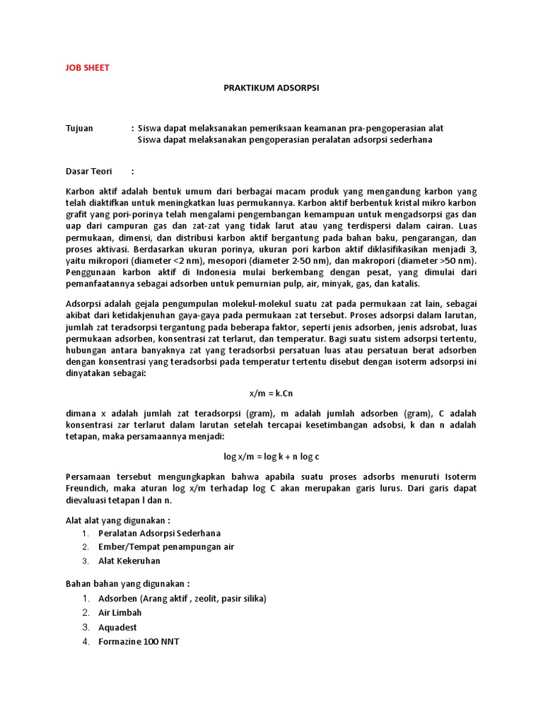 Analisis Proses Adsorpsi dan Absorpsi | PDF