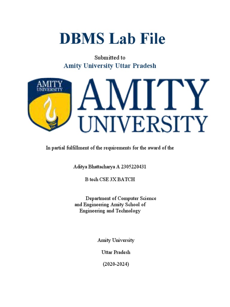 DBMS and Ada Front Page | PDF