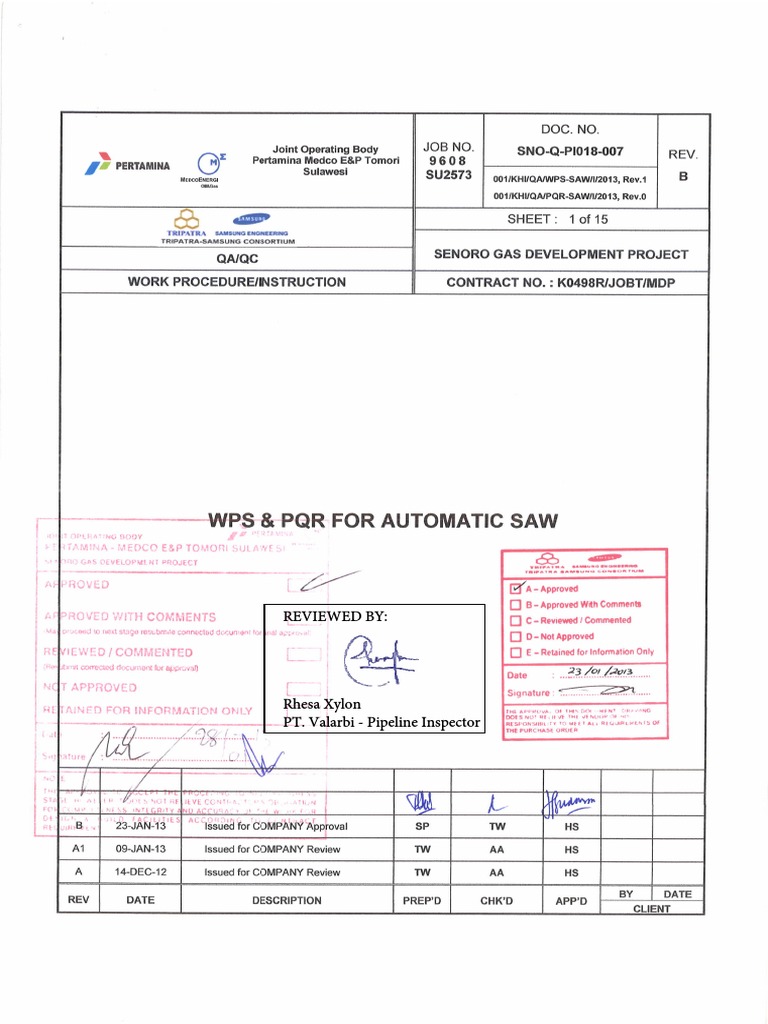 1.12 WPS & PQR For Automatic (SAW) | PDF