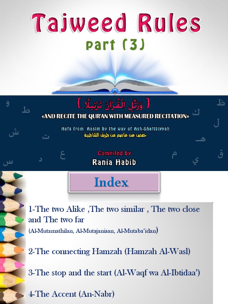 Tajweed Rules - Rania Habib - Part 3 | PDF | Grammatical Tense | Verb