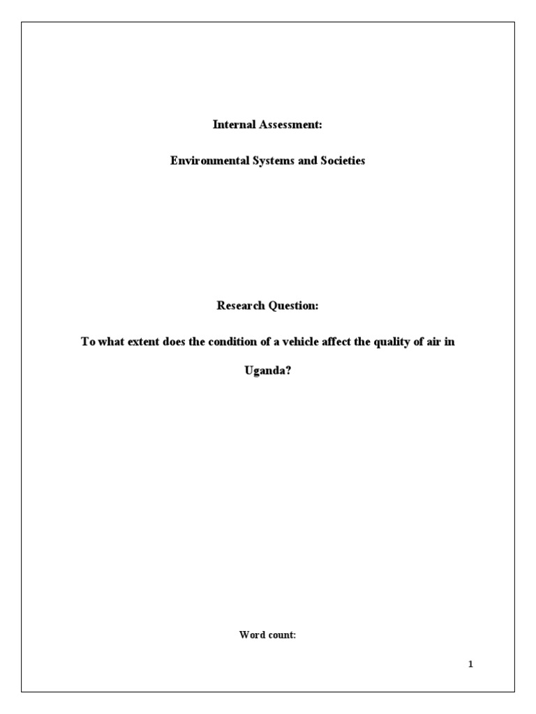 ESS Internal Assessment | PDF | Air Pollution | Atmosphere Of Earth