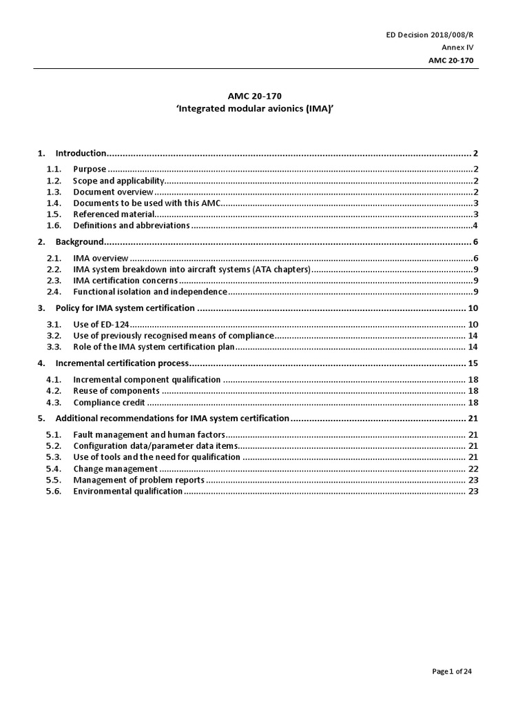 Annex IV To ED Decision 2018-008-R (AMC-20 Amendment 15) | PDF | Verification And Validation ...