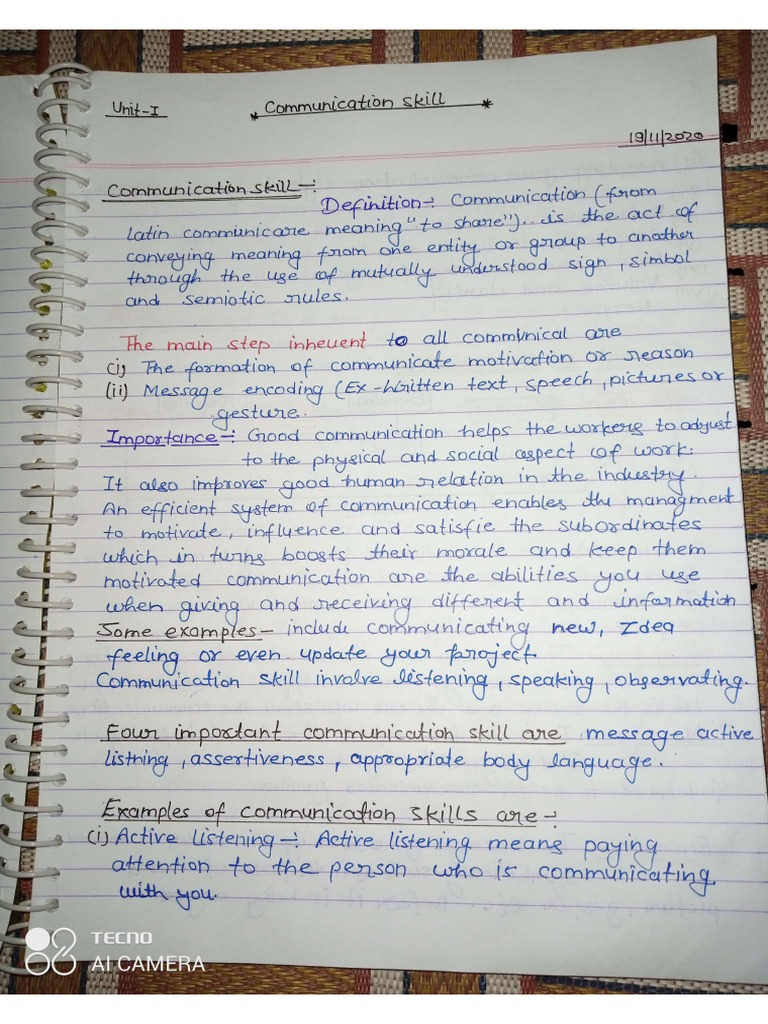 Communication Skills Unit1 | PDF