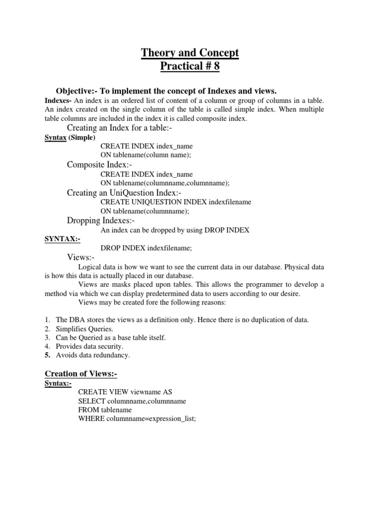 Assignment 8 | PDF | Database Index | Databases Assignment 8 | PDF | Database Index | Databases
