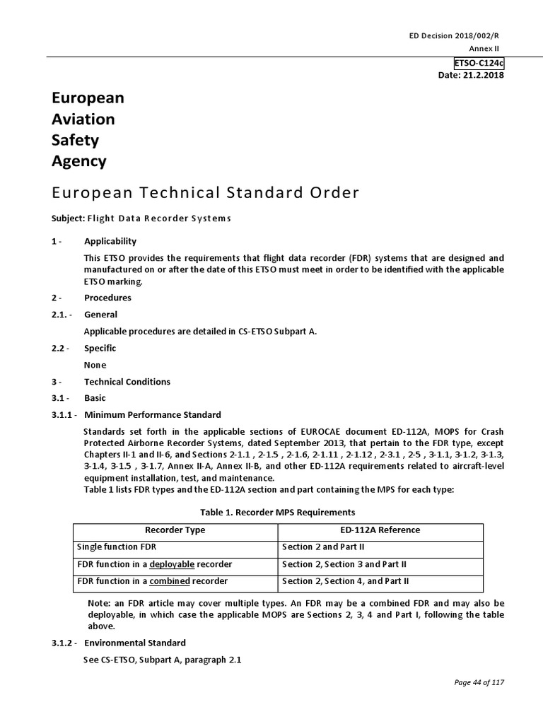 ETSO-C124c CS-ETSO 13 | PDF | Flight Recorder | Aviation