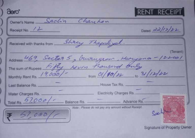 Rent Reciept 3 | PDF