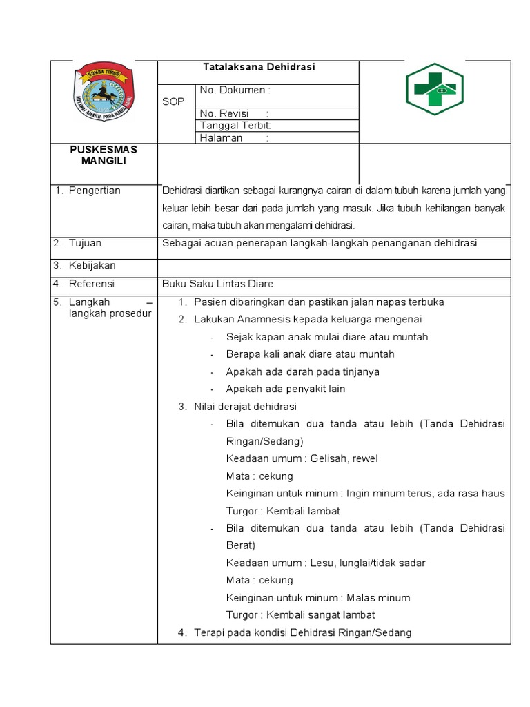 SOP Tatalaksana Dehidrasi | PDF | Kesehatan Holistik