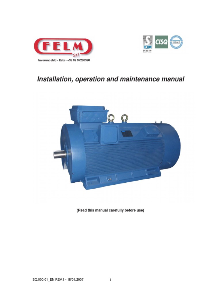 Motor Installation & Maintenance Guide | PDF | Electric Motor | Belt ...