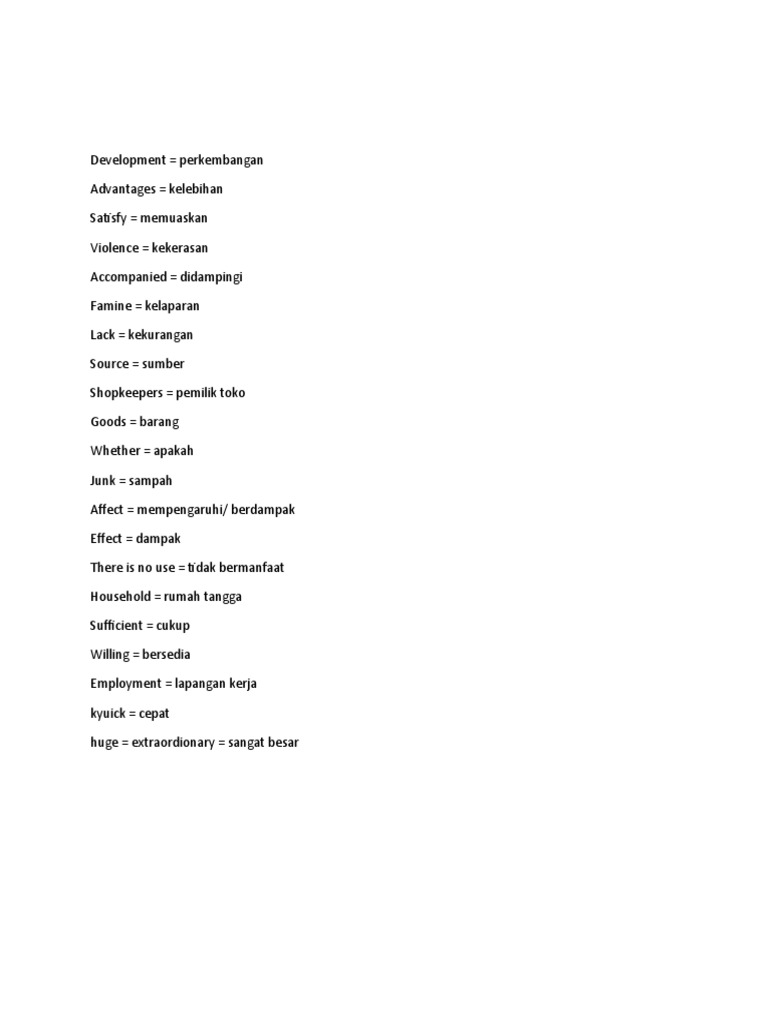 Kosa Kata English | PDF