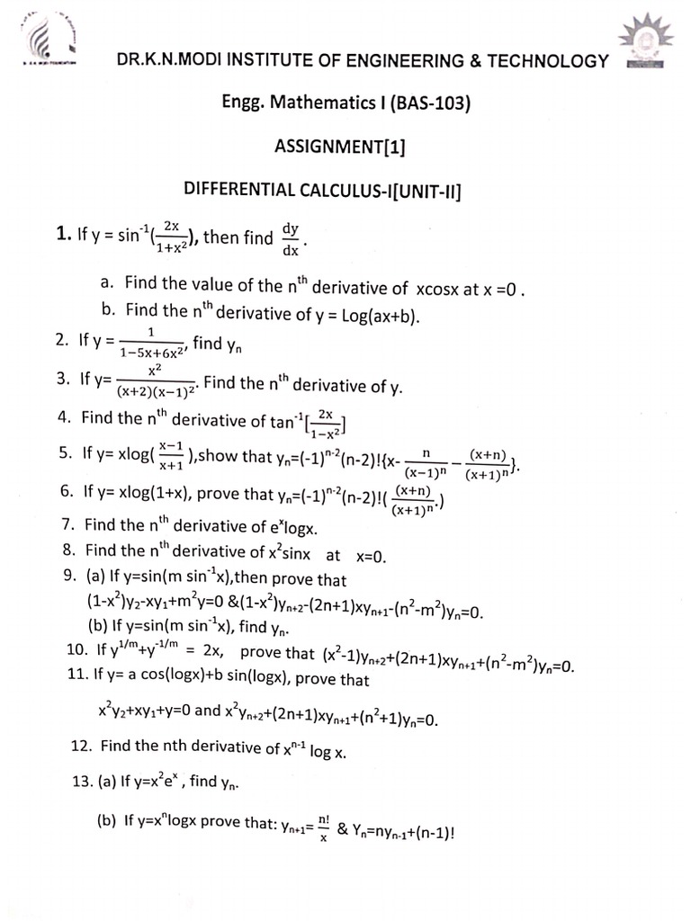 NTH Order Derivatives | PDF NTH Order Derivatives | PDF