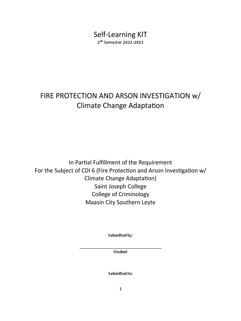 Fire Protection and Arson Invest Handouts | PDF | Combustion | Fires