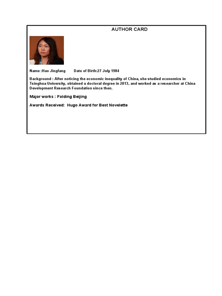 Author Card PDF