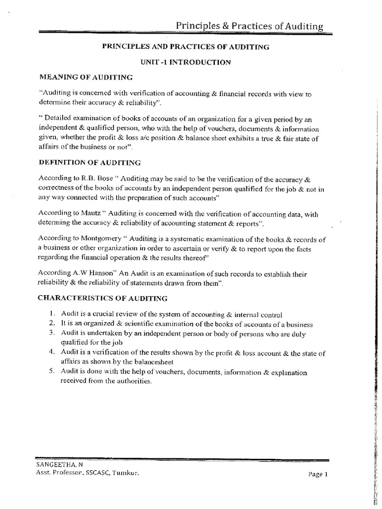 Principles Practices of Auditing | PDF Principles Practices of Auditing | PDF