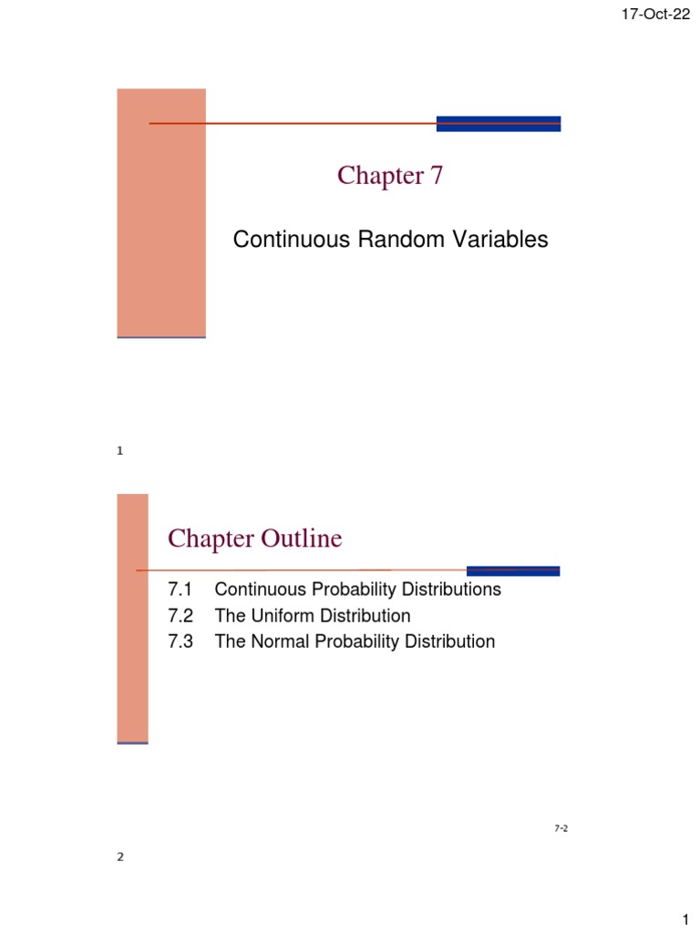 Continuous Random Variables Overview | PDF | Probability Distribution ...