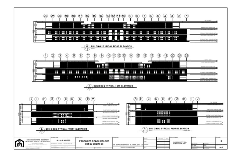 Building 2 Typical Right Elevation: Proposed Beach Resort Hotel Complex ...