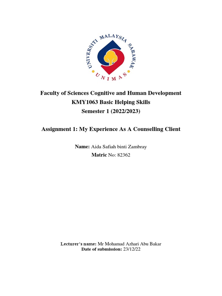 Basic Helping Skills Assignment 1 | PDF | Psychotherapy | Conversation
