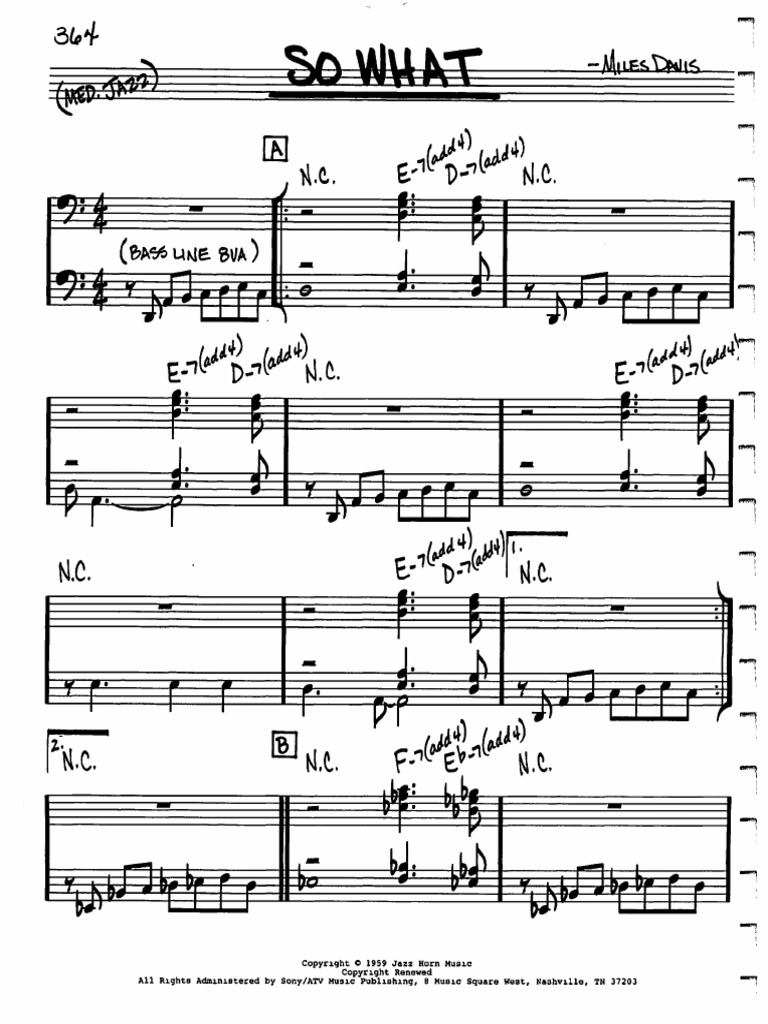 Real Book Bass So What | PDF