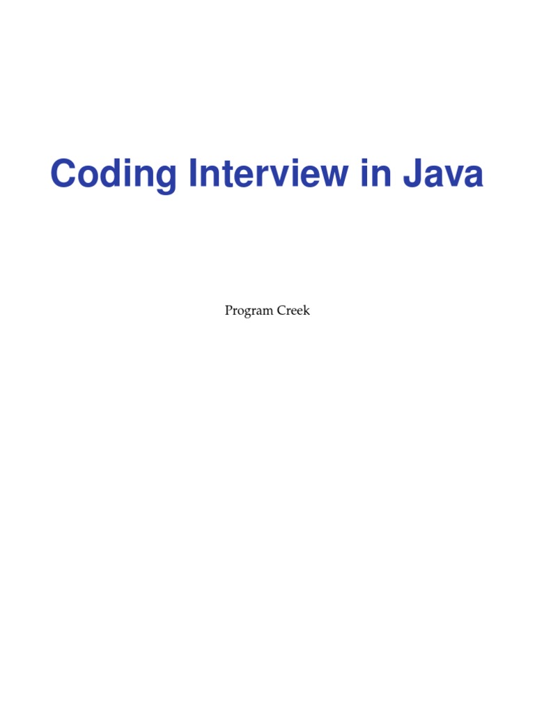Coding Interview in Java | PDF | Computing | Mathematics