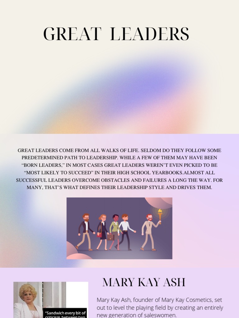 Great Leaders | PDF | Walt Disney | Leadership