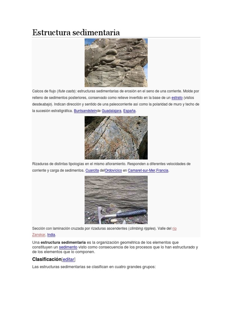 Estructuras Sedimentarias: Tipos y Ejemplos | PDF | Ciencias de la ...